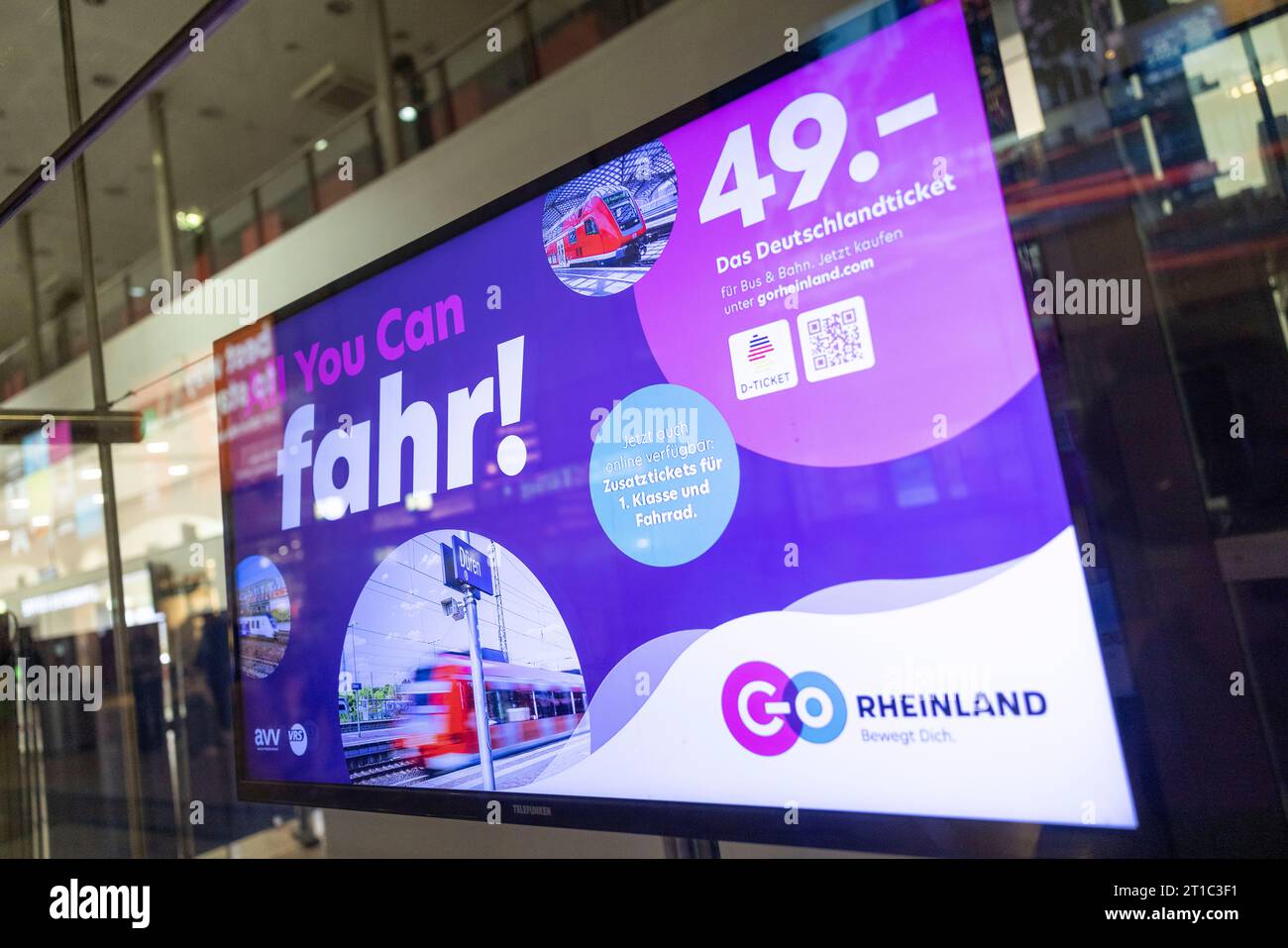 Cologne, Germany. 13th Oct, 2023. "All you can drive! - 49 euros - The ...