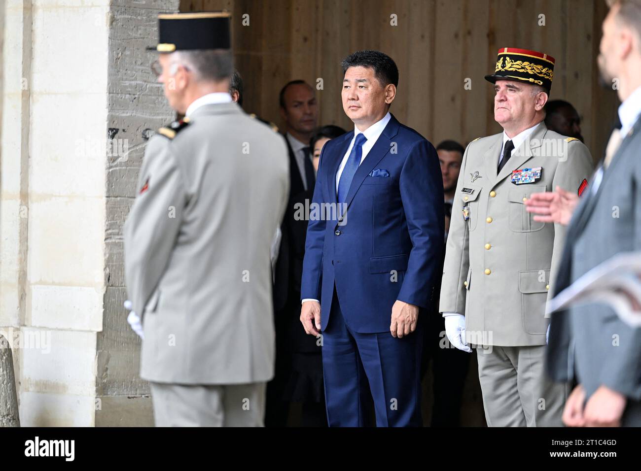 Paris, France. 12th Oct, 2023. President of Mongolia Ukhnaagiin Khurelsukh during a state visit ...