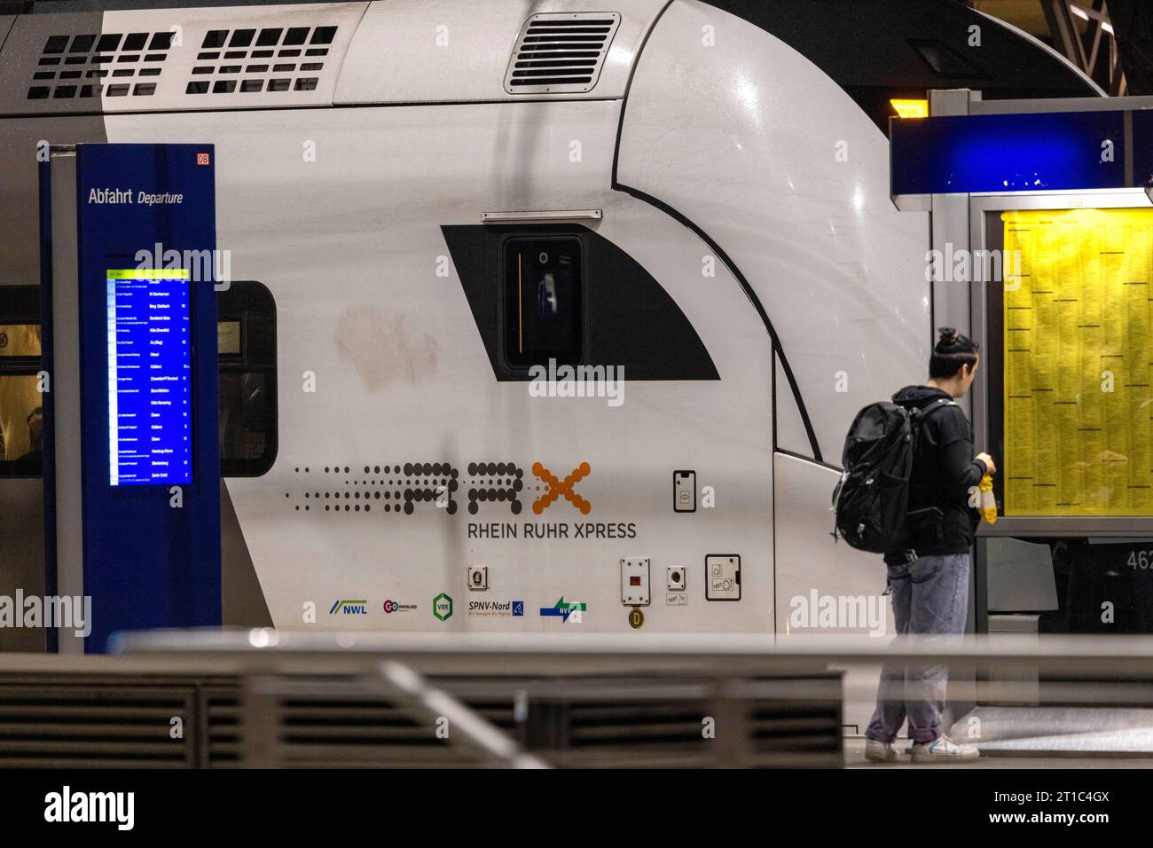 Cologne, Germany. 13th Oct, 2023. An RRX regional train stands on the ...