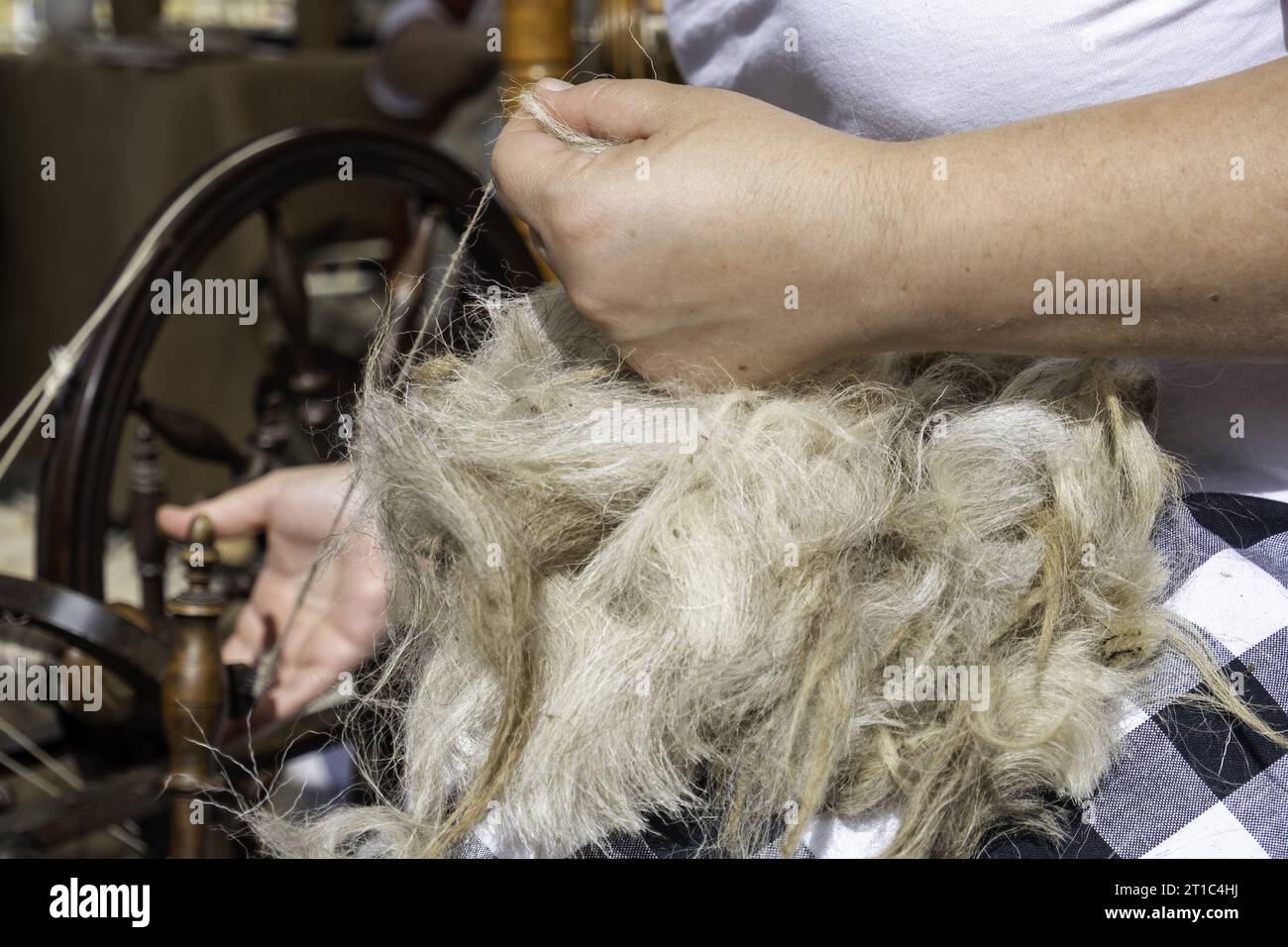 Detail of sheep wool fabric, old tradition Stock Photo - Alamy