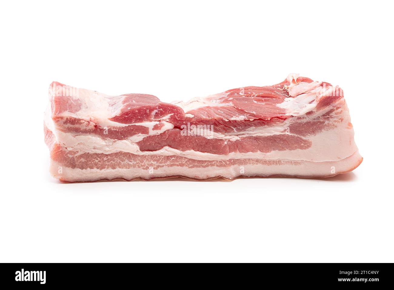 Raw pork belly meat, isolated on white background. Lard piece isolated ...