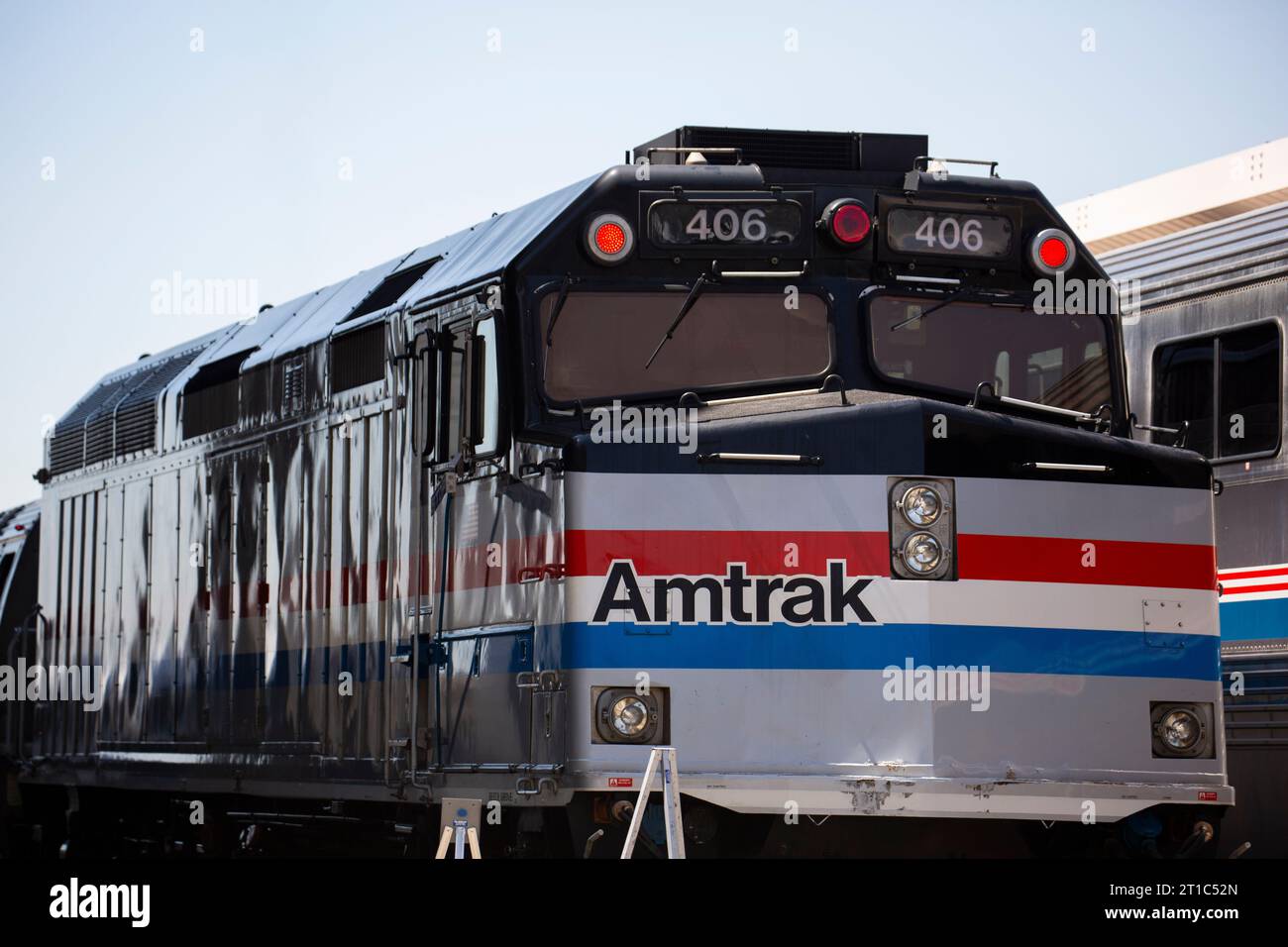 Los Angeles, California, USA - July 16, 2023: An Amtrak passenger train ...