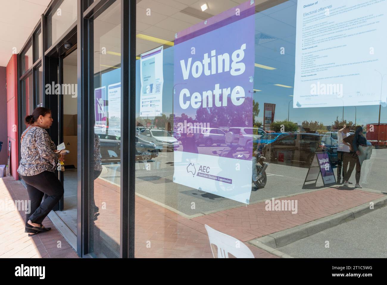 Perth, Australia. 13th Oct, 2023. Voters are seen during a visit to an ...