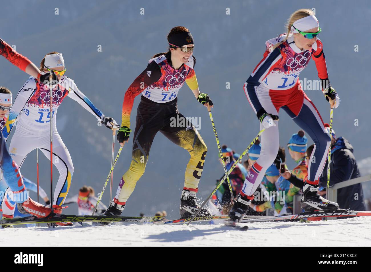 STEIRA Kristin Stoermer NOR (11) ZELLER Katrin (16) Aktion Skiathlon 7. ...