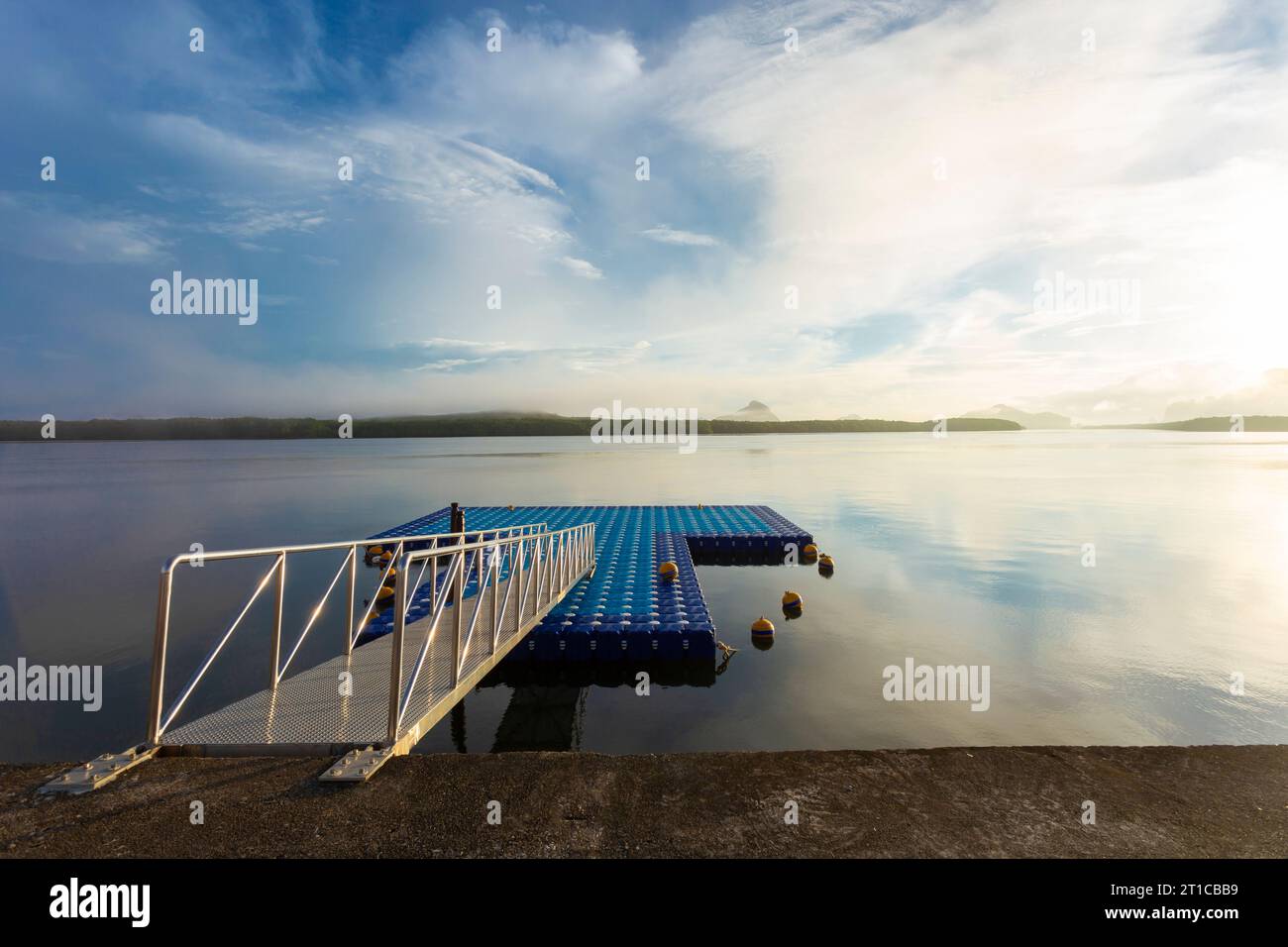 Tourism port in the colorful sunrise at Ban Sam Chong Tai, Phang nga ...