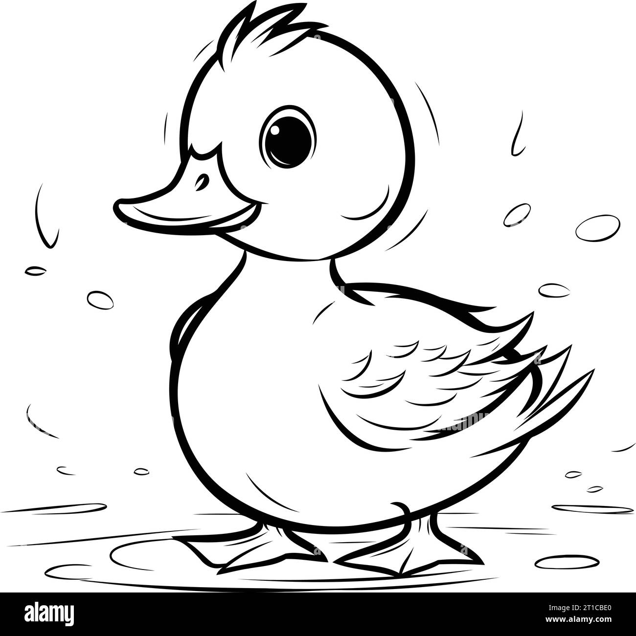 Duckling Black and White Cartoon Illustration. Vector Art Stock Vector Image & Art - Alamy
