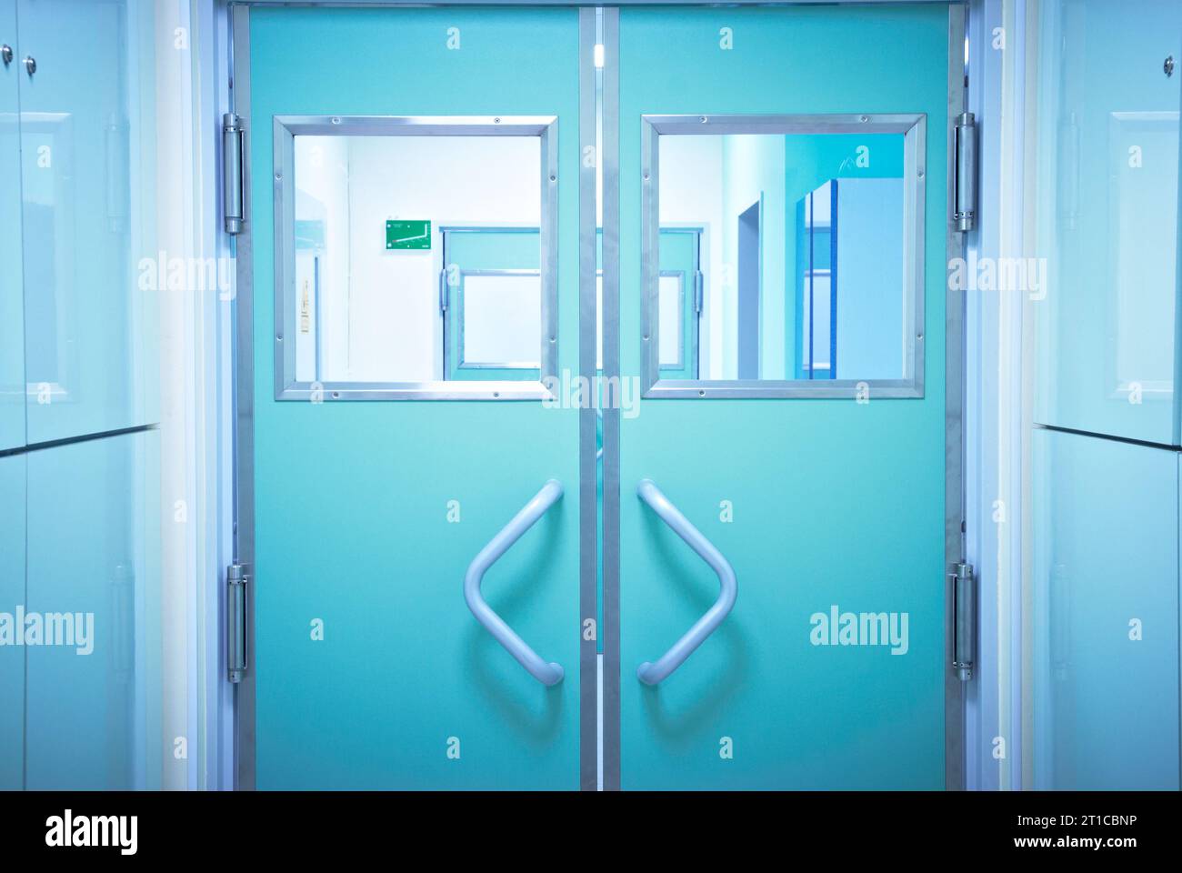 closed doors with windows in the operating room Stock Photo - Alamy
