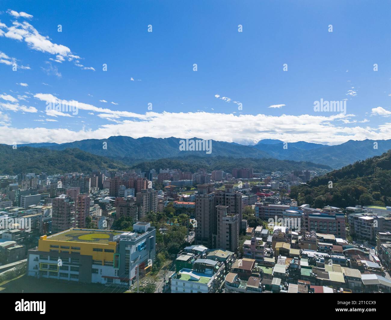 Aerial view of Sanxia District in New Taipei City, Taiwan. National ...