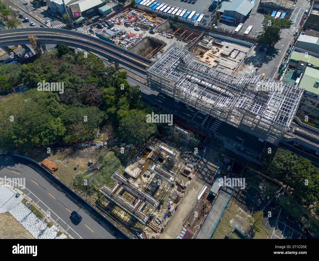 Aerial view of Sanxia District in New Taipei City, Taiwan. National ...
