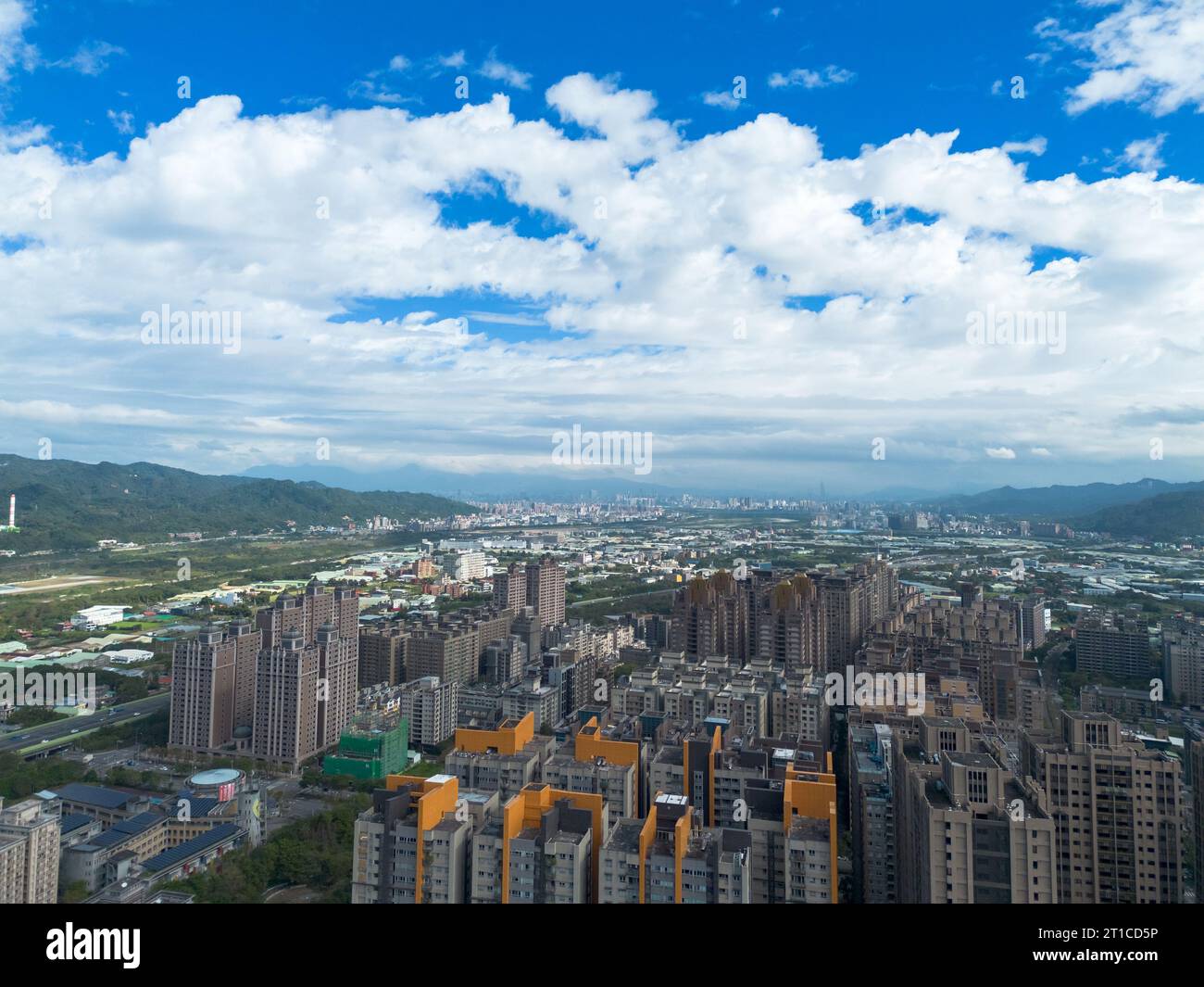 Aerial view of Sanxia District in New Taipei City, Taiwan. National ...