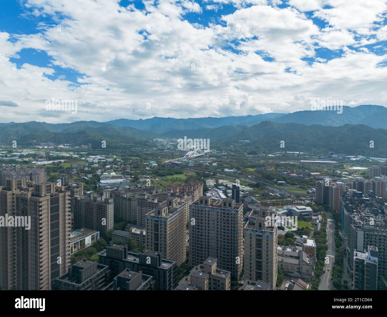 Aerial view of Sanxia District in New Taipei City, Taiwan. National ...