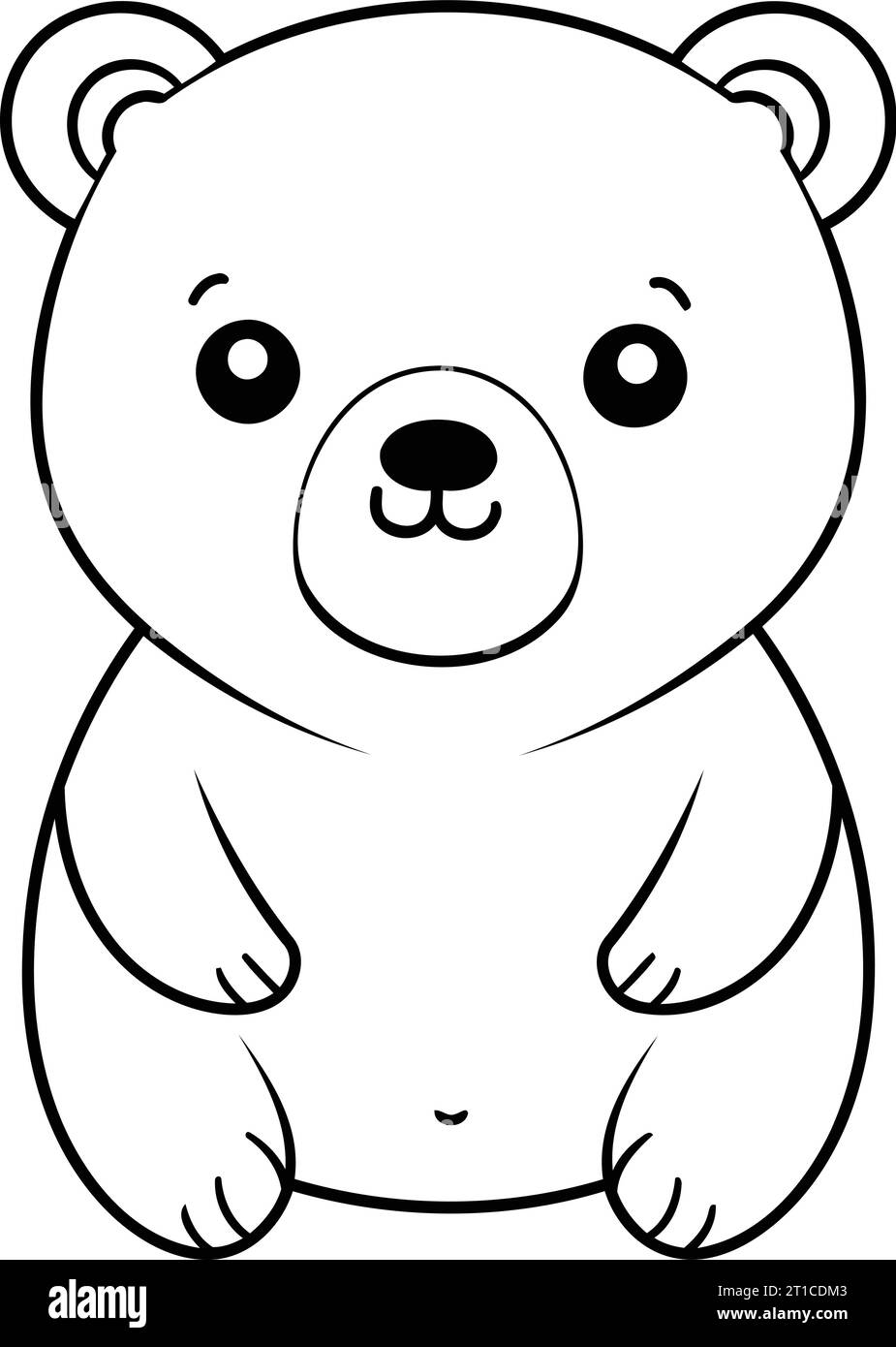 cute bear animal cartoon vector illustration graphic design in black ...
