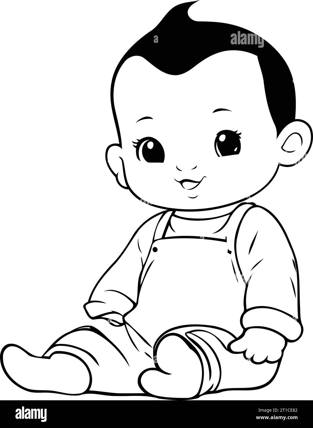 cute little baby boy sitting cartoon vector illustration graphic design ...