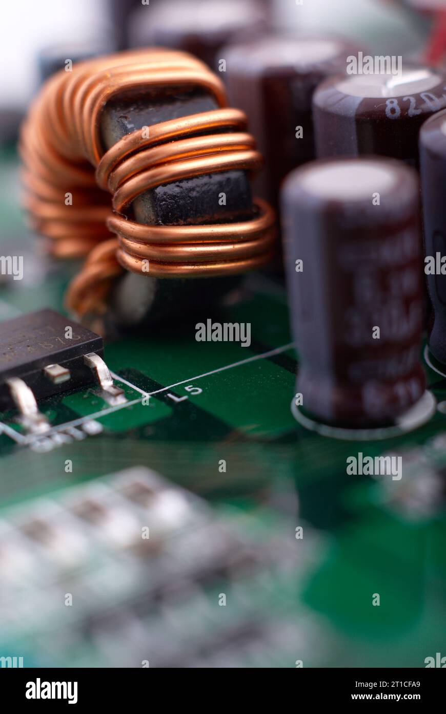 Microprocessor with motherboard background. Computer board chip circuit ...