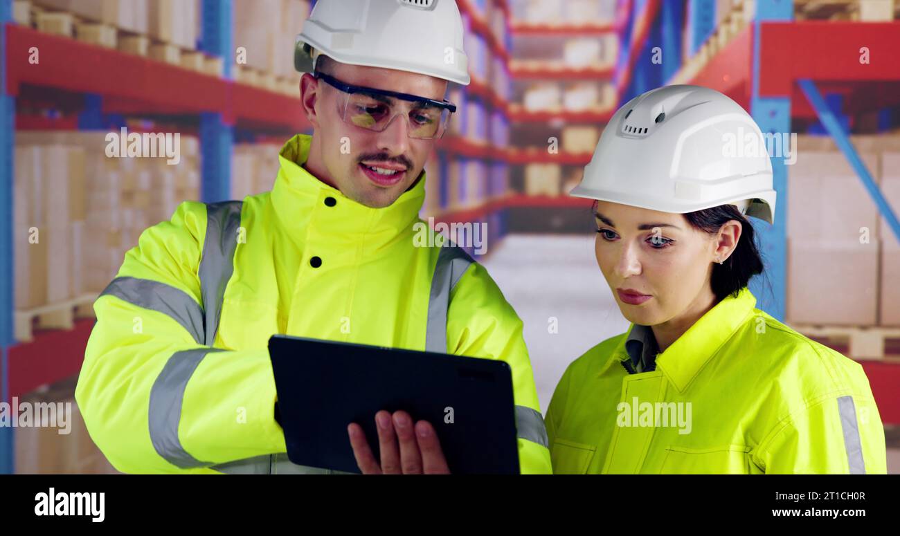 Digital Warehouse And Logistics Store. Staff Working Stock Photo - Alamy