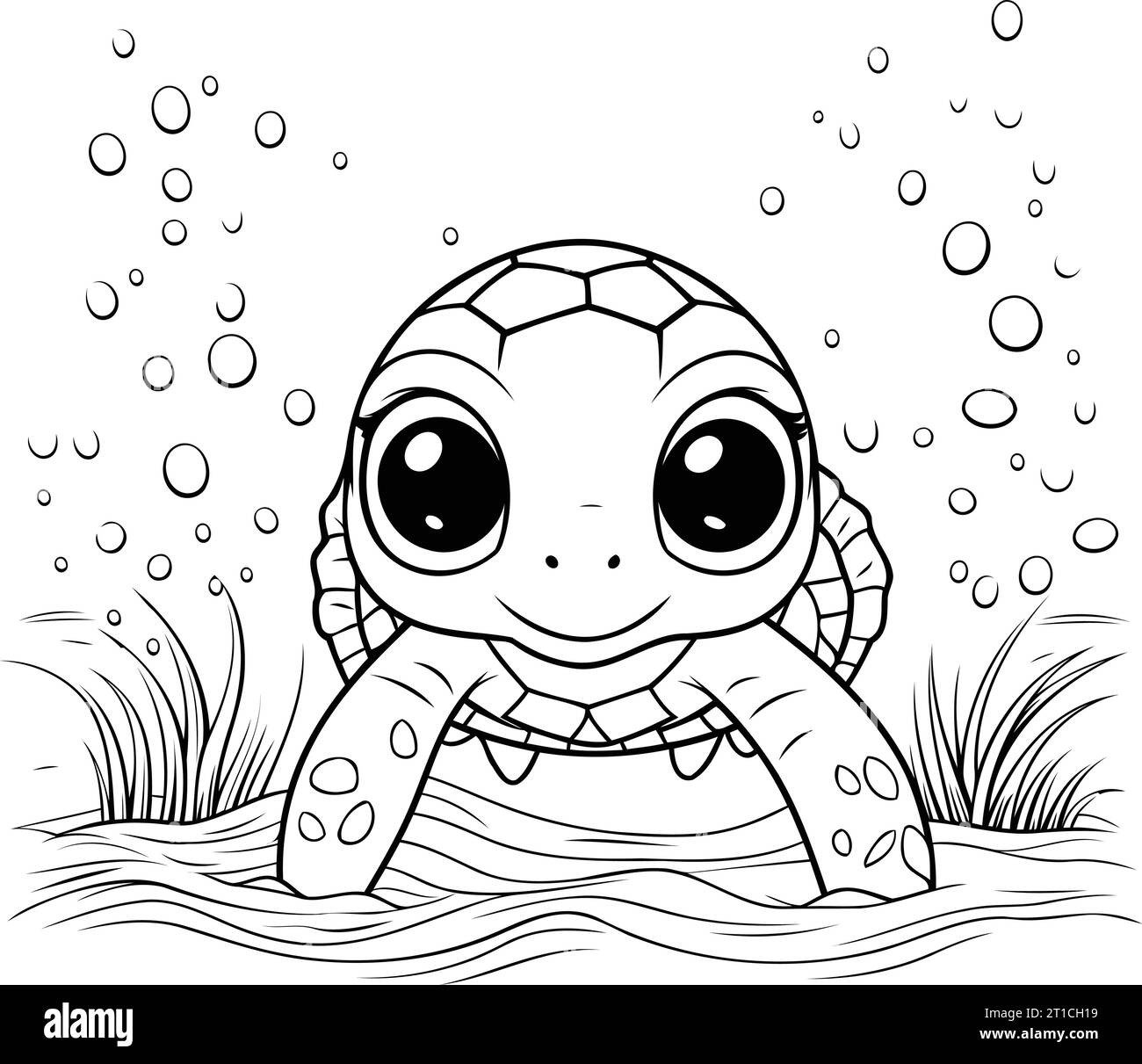 Coloring Cartoon Turtle Cute Turtle Coloring Book For Kids Page For...