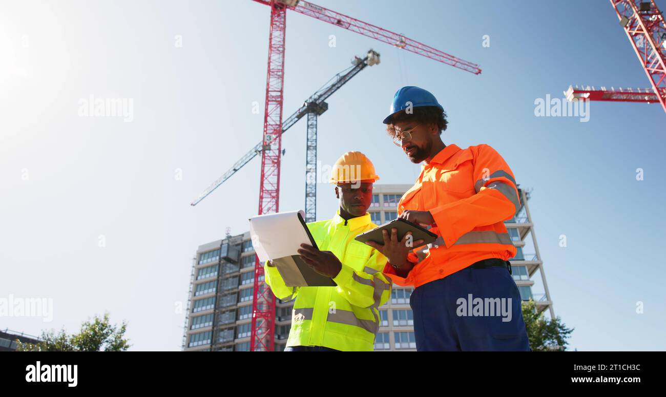 OSHA Inspection Worker At Construction Site. Building Safety Stock ...