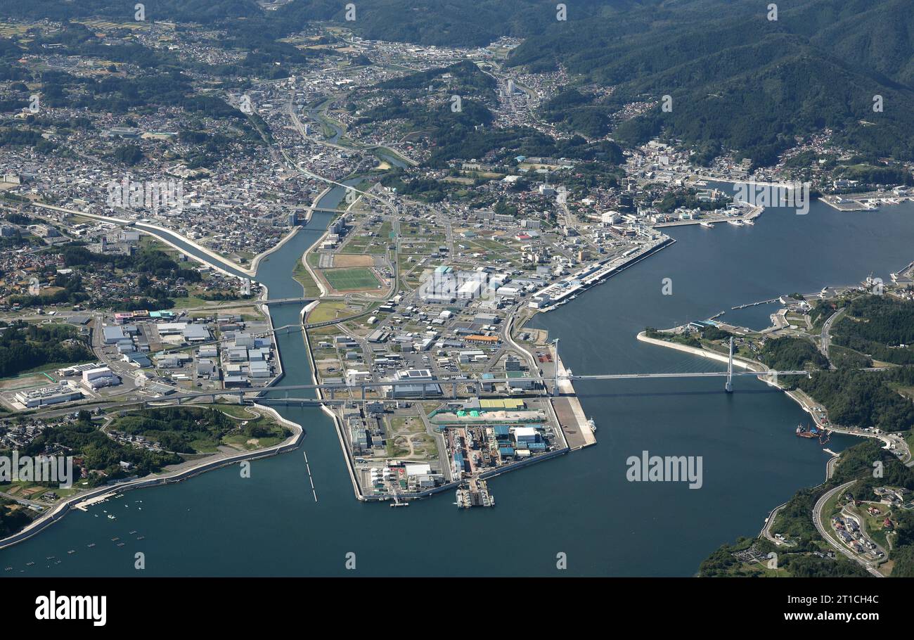 An aerial photo shows the disaster area that was destroyed by ...