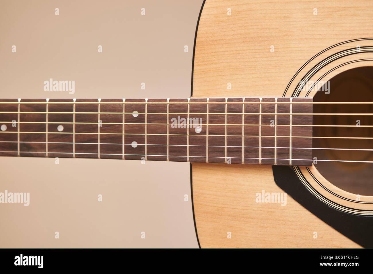 Acoustic guitar. Musical instrument. Fretboard acoustic guitar Stock ...