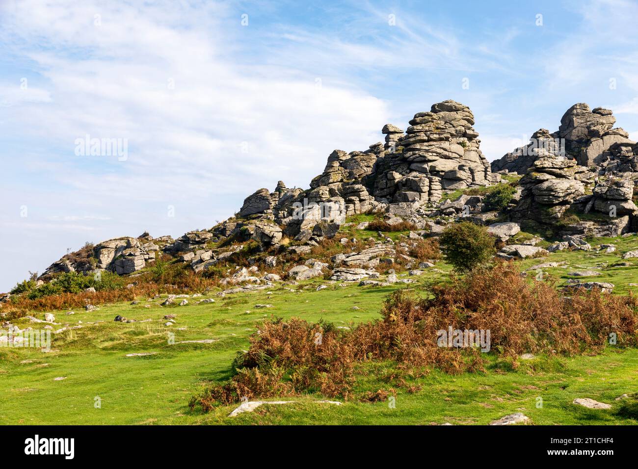 Hound Tor Dartmoor National Park in Devon, rock granite formation ...