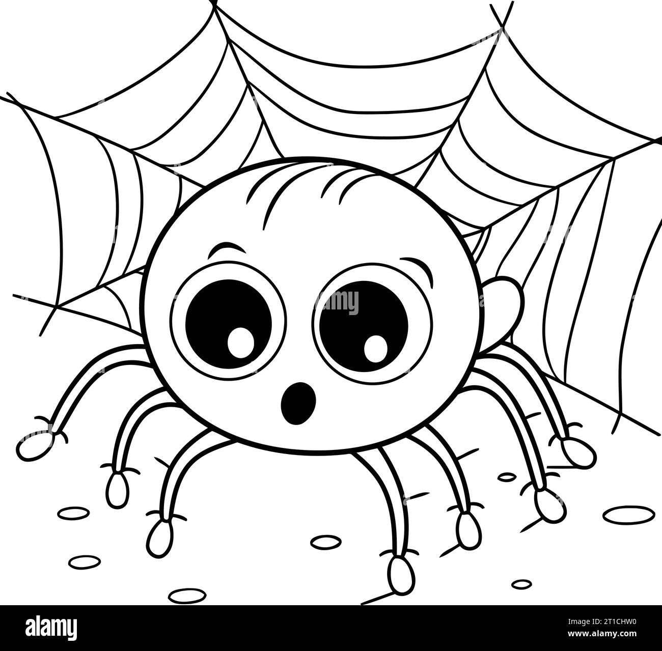Cute cartoon spider isolated on white background. Vector illustration ...