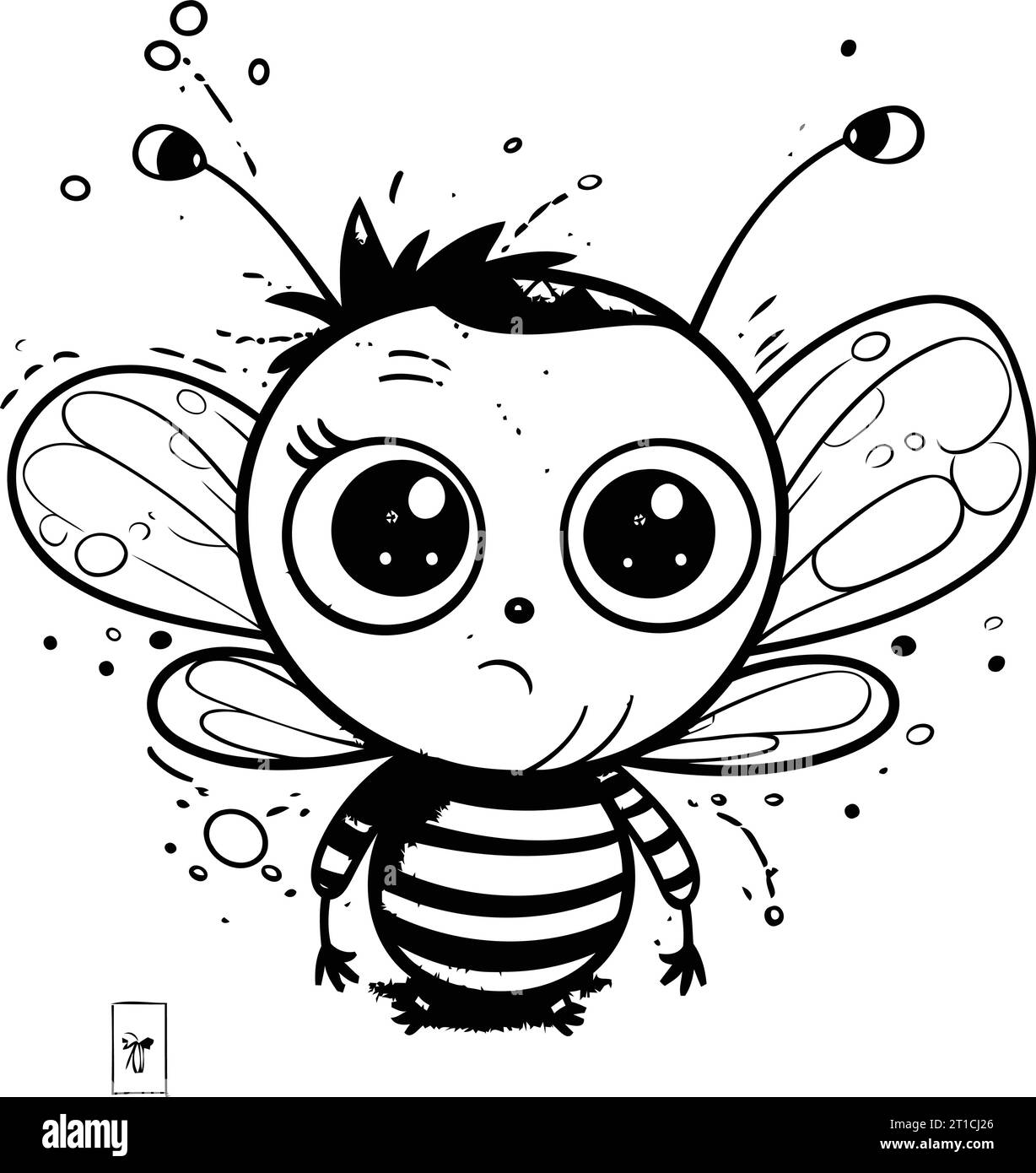 Coloring book for children. cute cartoon bee. Vector illustration Stock ...