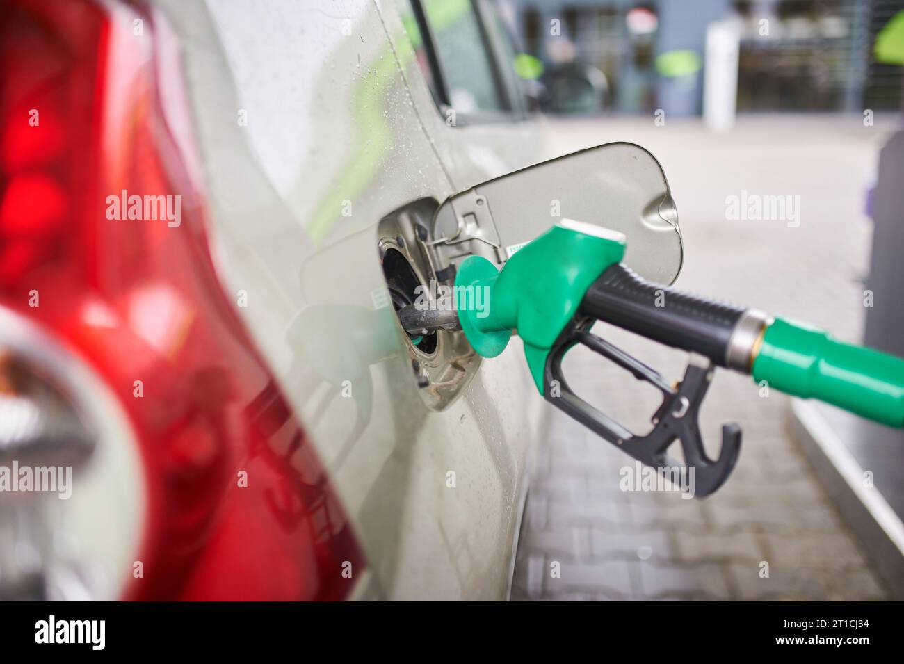 Car refueling on a petrol station. close up view Stock Photo - Alamy