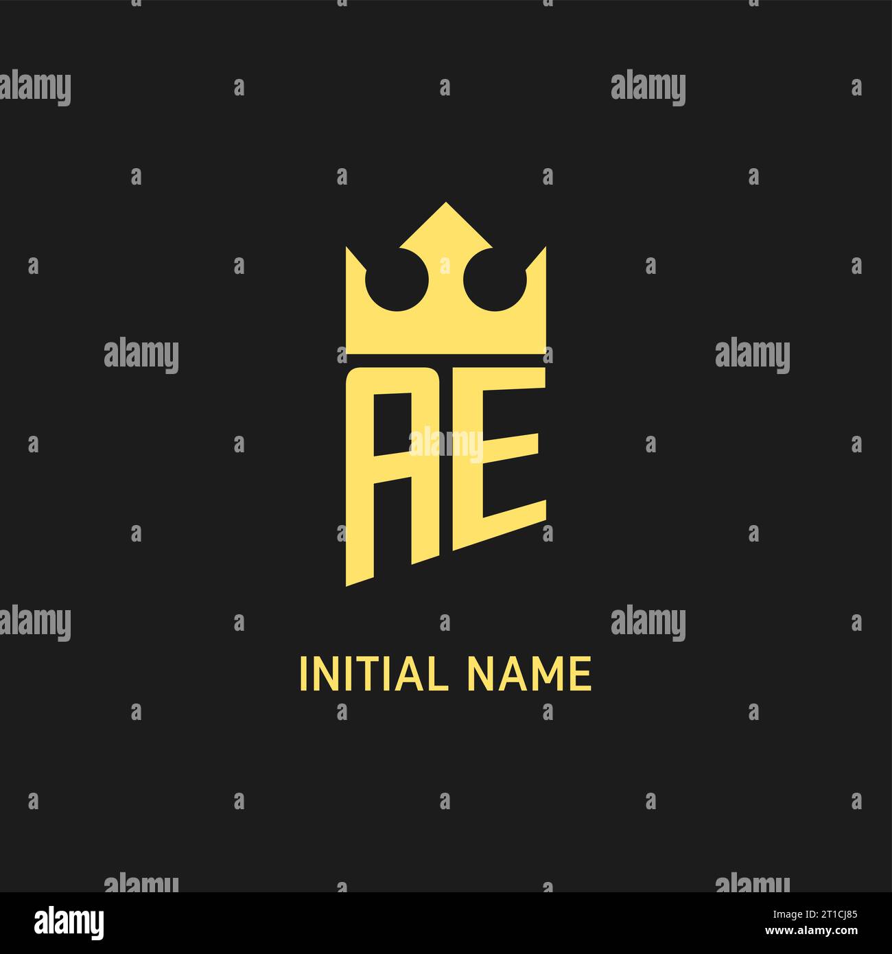 Monogram AE logo shield crown shape, elegant and luxury initial logo style vector graphic Stock ...