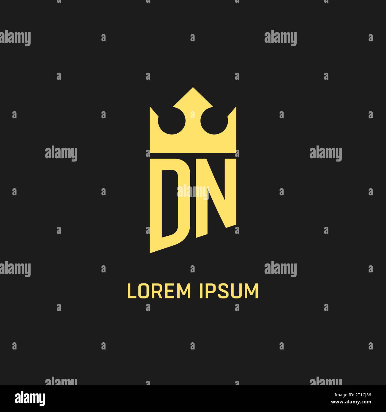 Monogram DN logo shield crown shape, elegant and luxury initial logo ...