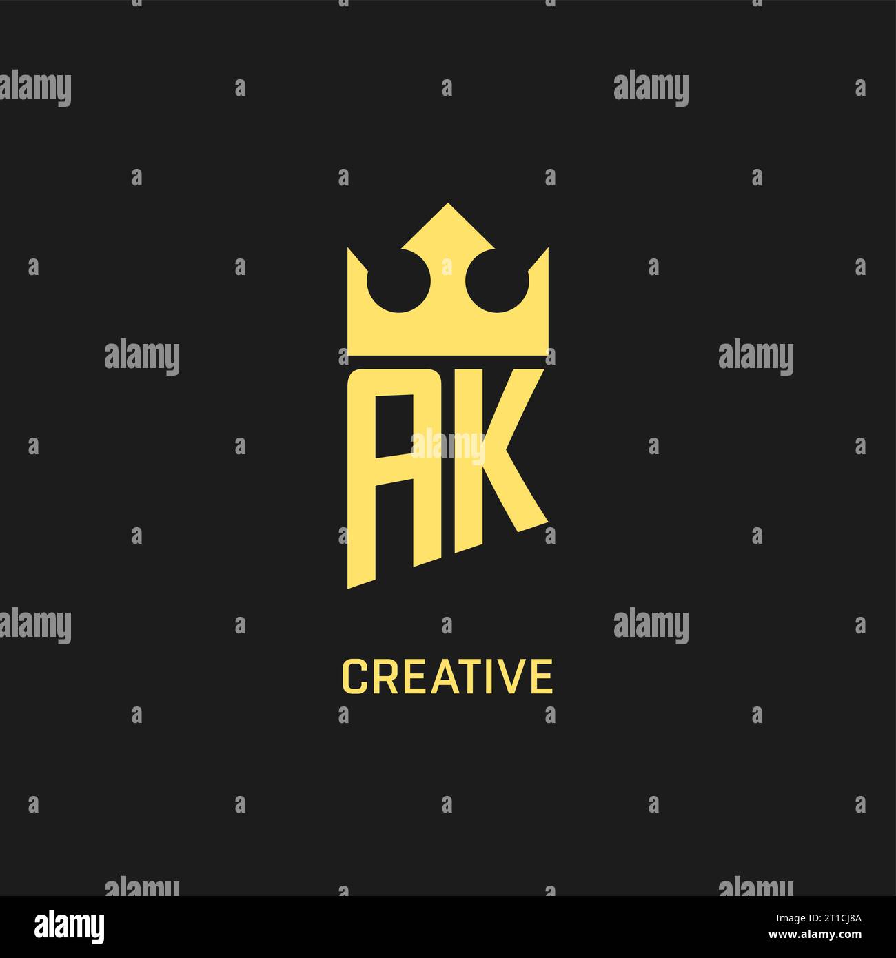 Monogram AK logo shield crown shape, elegant and luxury initial logo ...