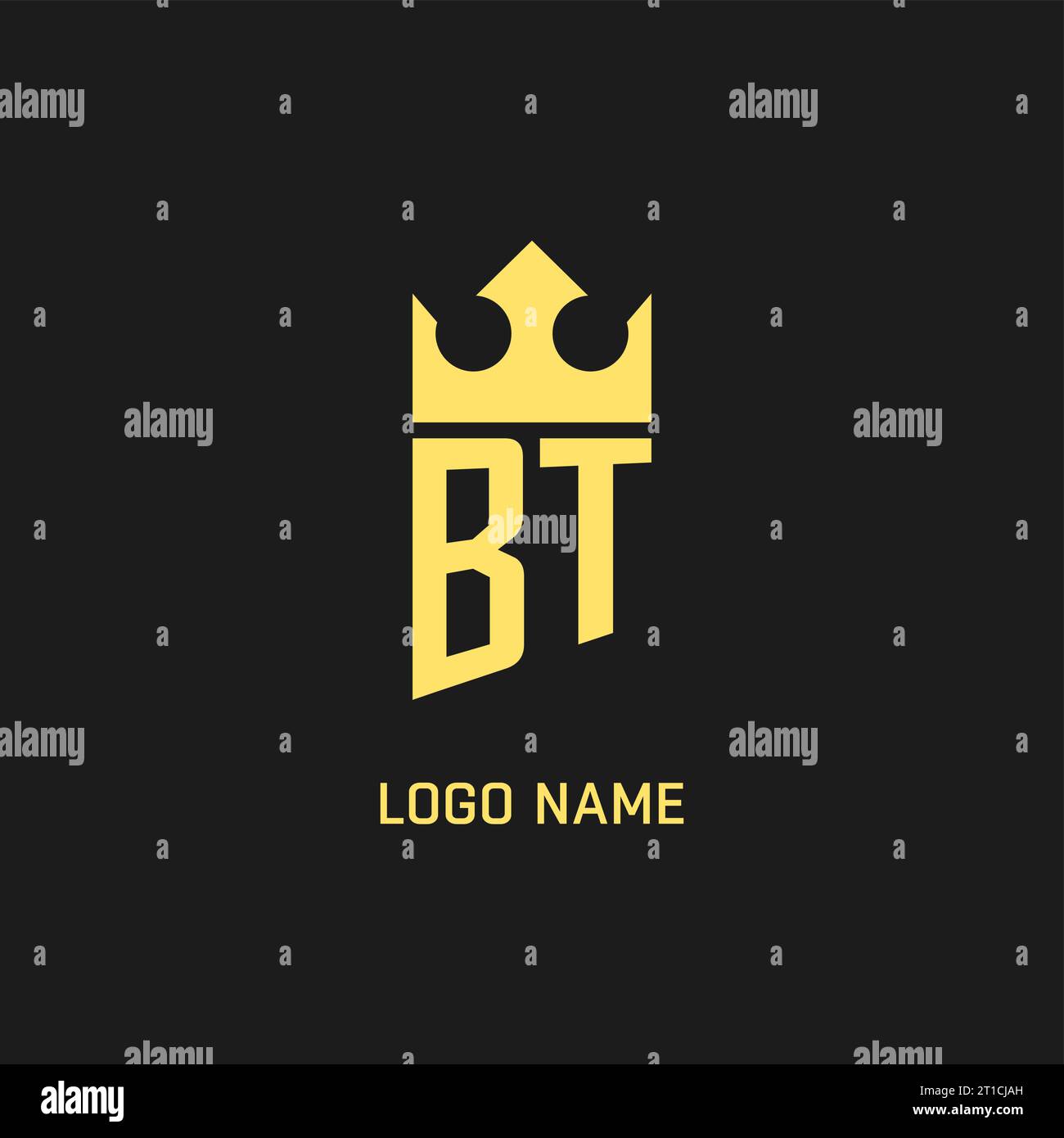 Monogram BT logo shield crown shape, elegant and luxury initial logo ...