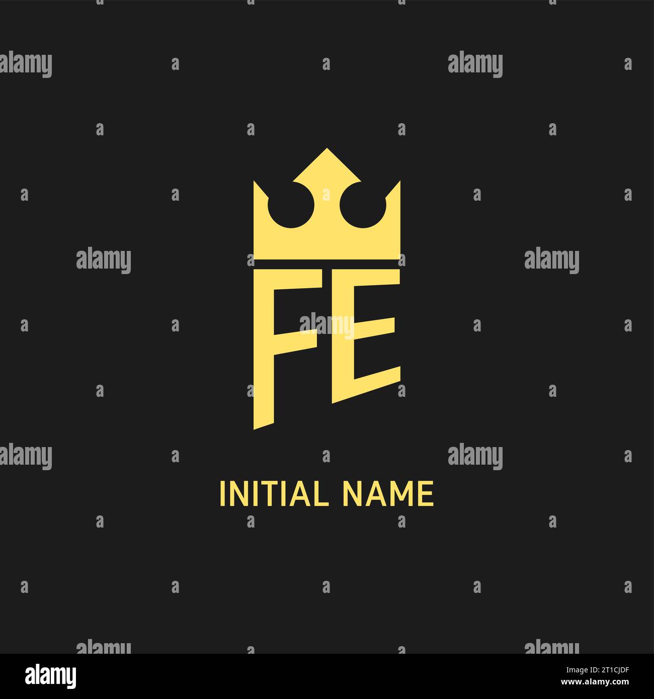 Monogram FE logo shield crown shape, elegant and luxury initial logo ...