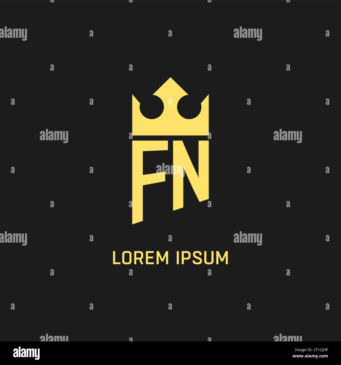 Monogram FN logo shield crown shape, elegant and luxury initial logo ...