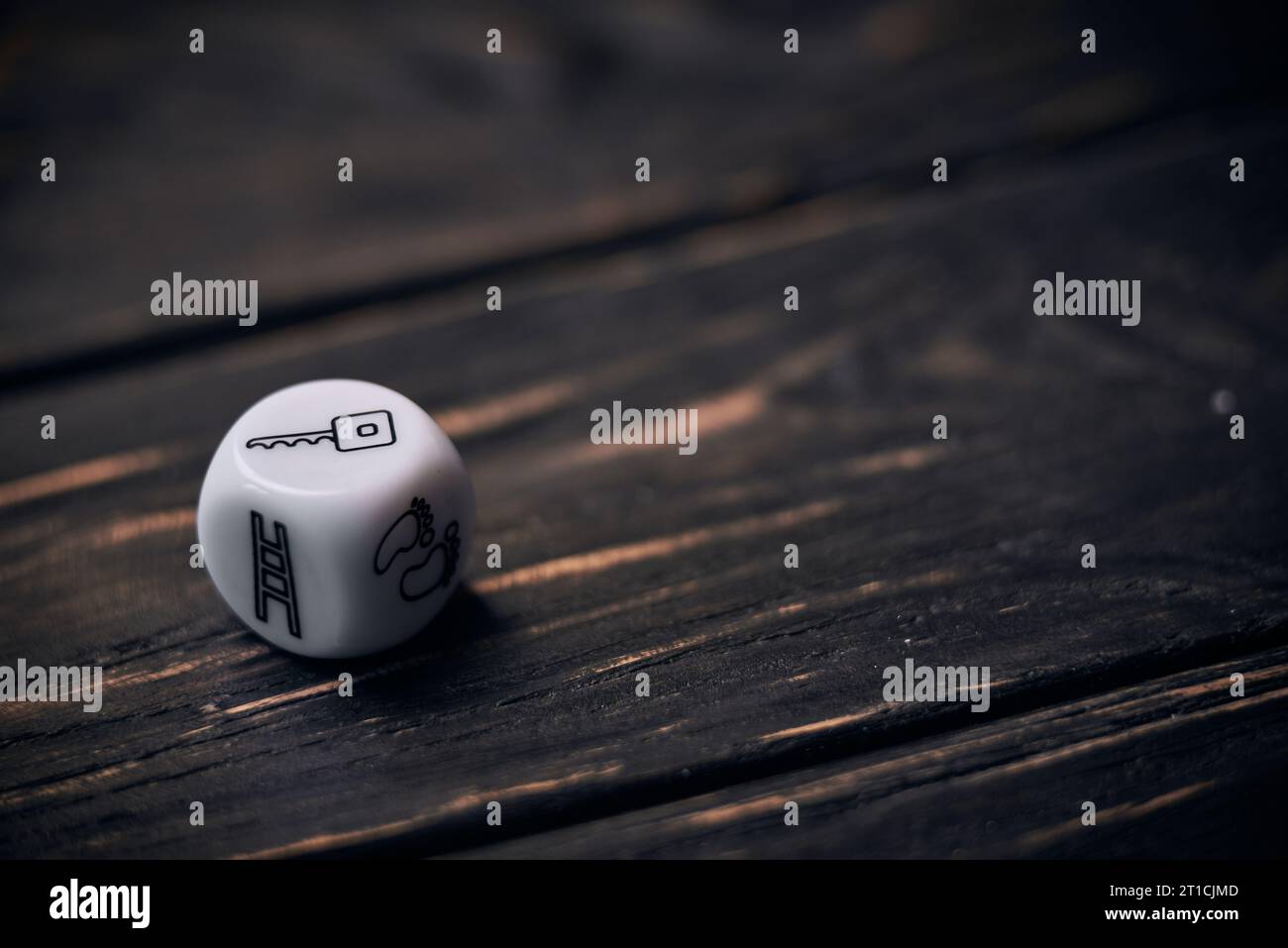 Cubes dice with funny life style symbols. key sign on a top side Stock ...