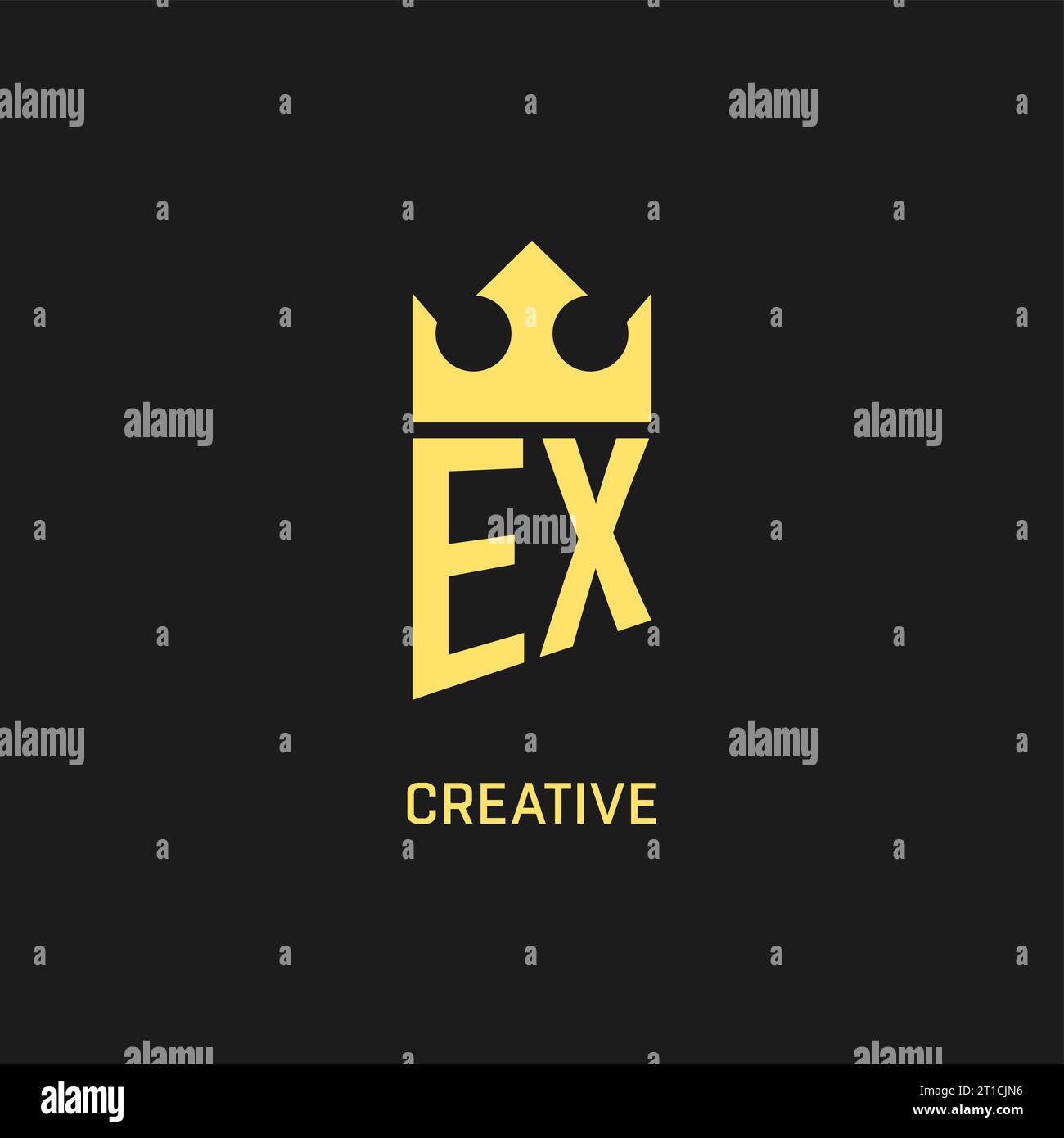 Monogram EX logo shield crown shape, elegant and luxury initial logo ...