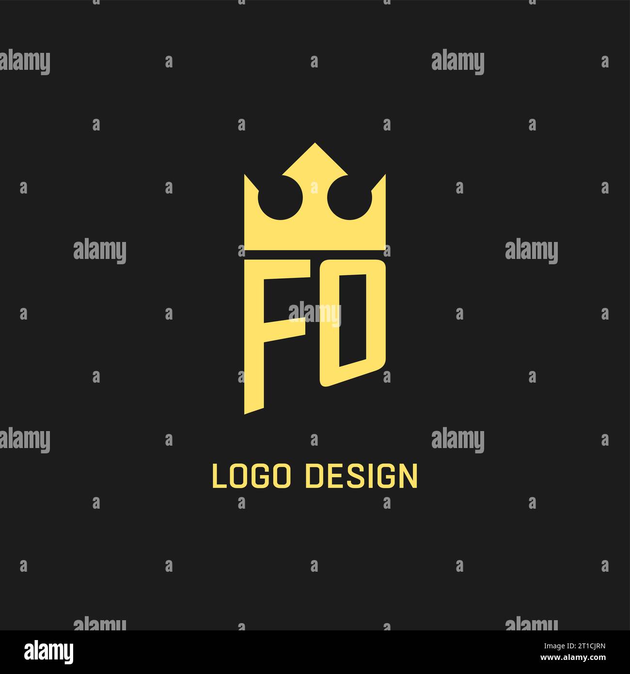 Monogram FO logo shield crown shape, elegant and luxury initial logo ...