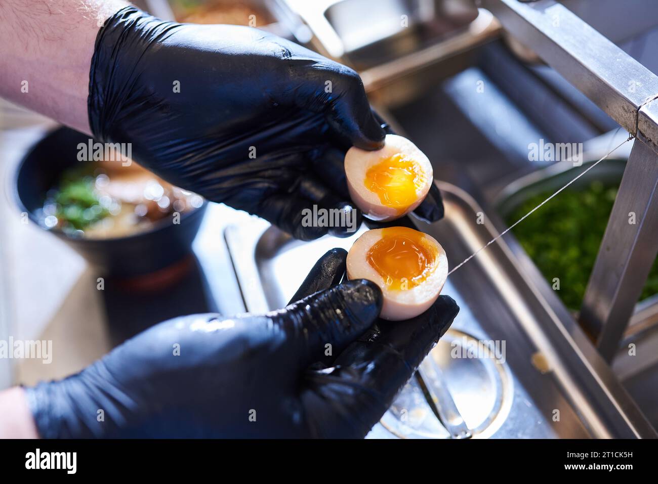 The process of making Japanese traditional soup ramen Stock Photo - Alamy