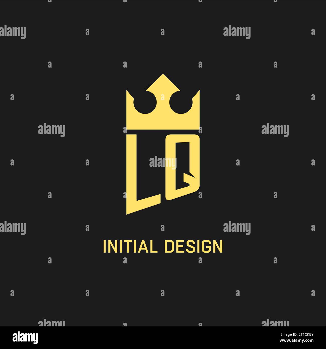 Monogram LQ logo shield crown shape, elegant and luxury initial logo style vector graphic Stock ...