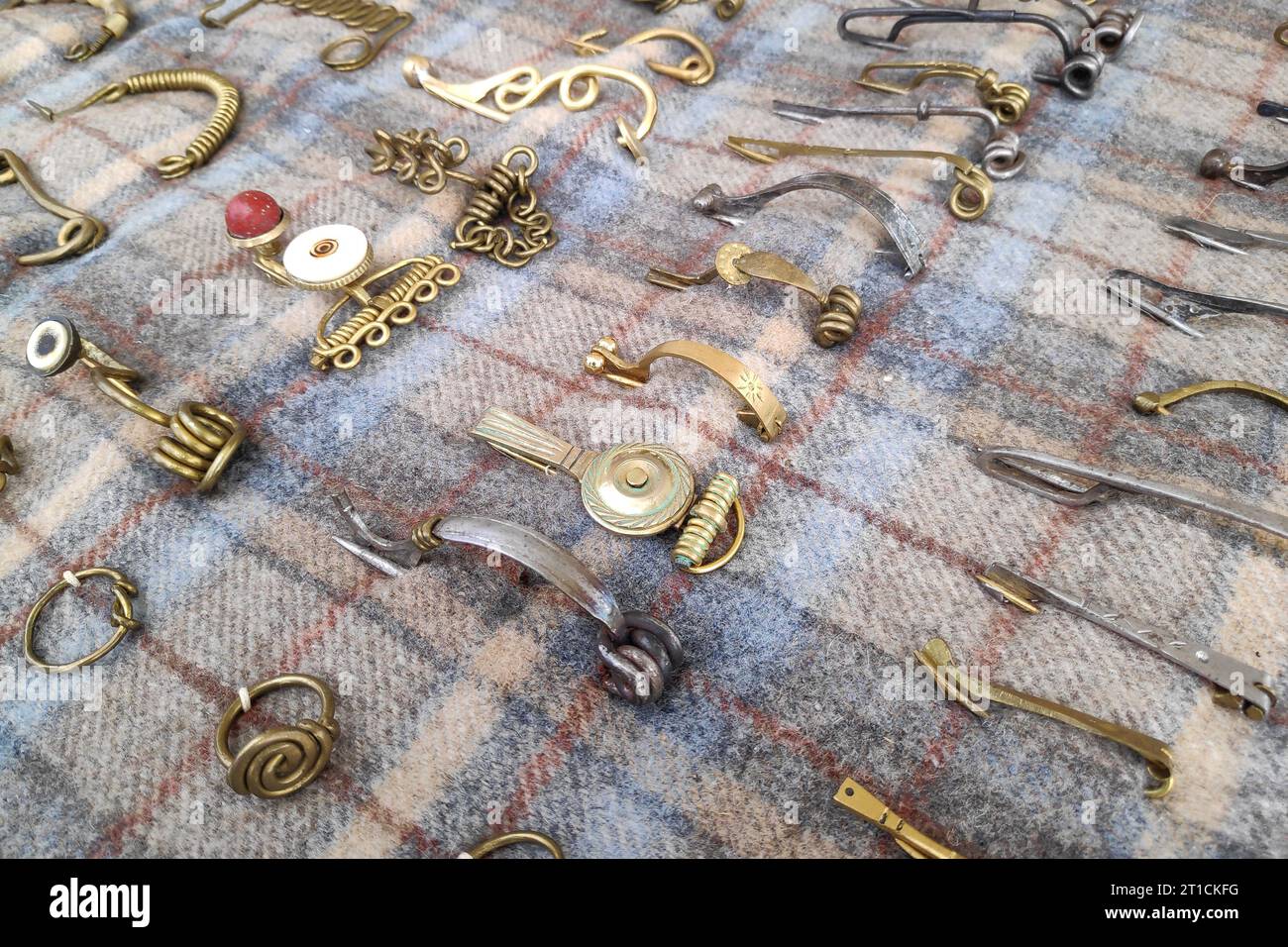 Various jewels on a blanket used by the Gallic tribe of Osismii during ...