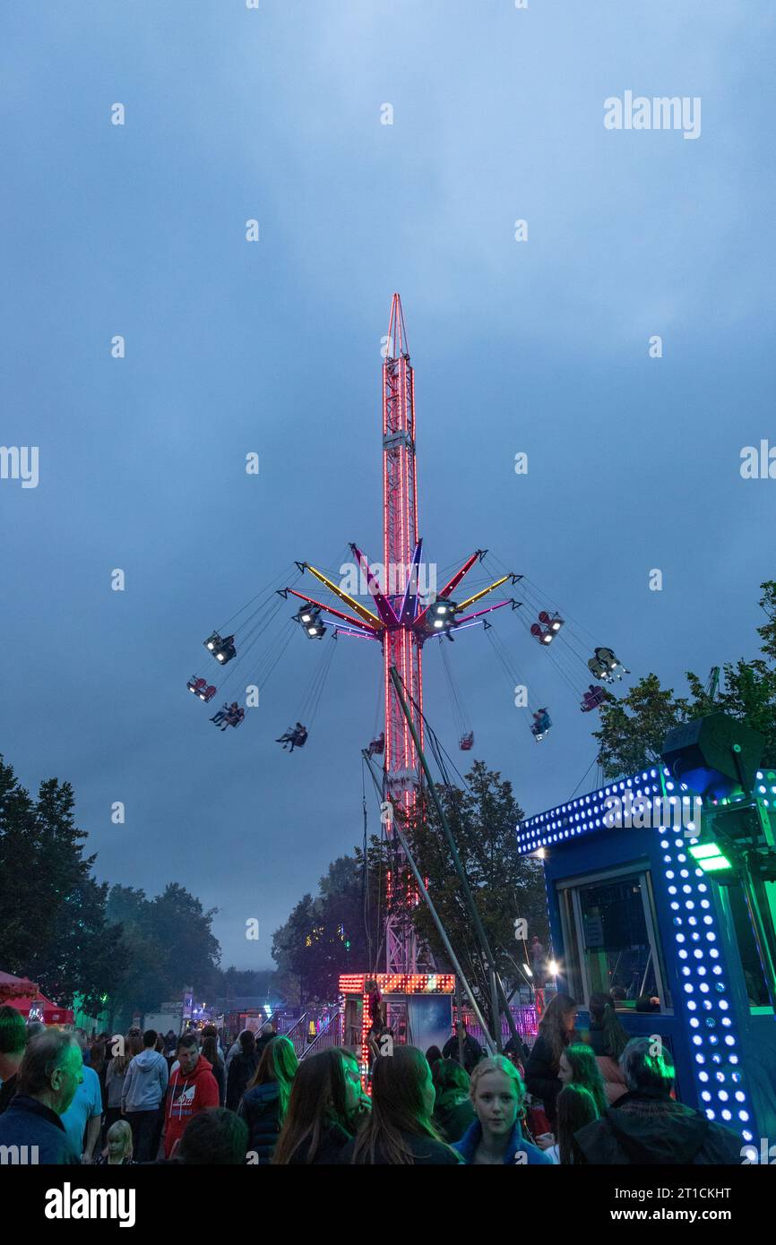 Sky swing tower ride Alresford fair, Hampshire, England, United Kingdom ...