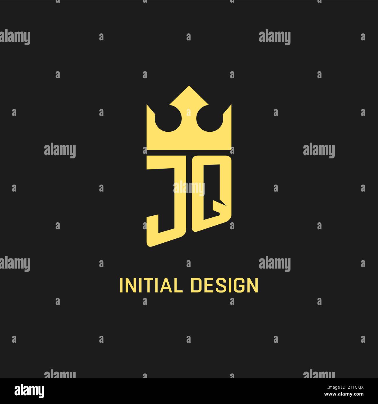 Monogram JQ logo shield crown shape, elegant and luxury initial logo ...