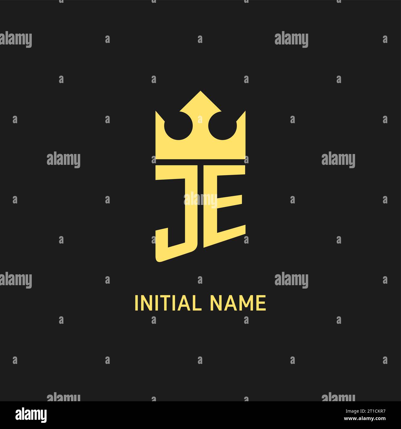 Monogram JE logo shield crown shape, elegant and luxury initial logo style vector graphic Stock ...
