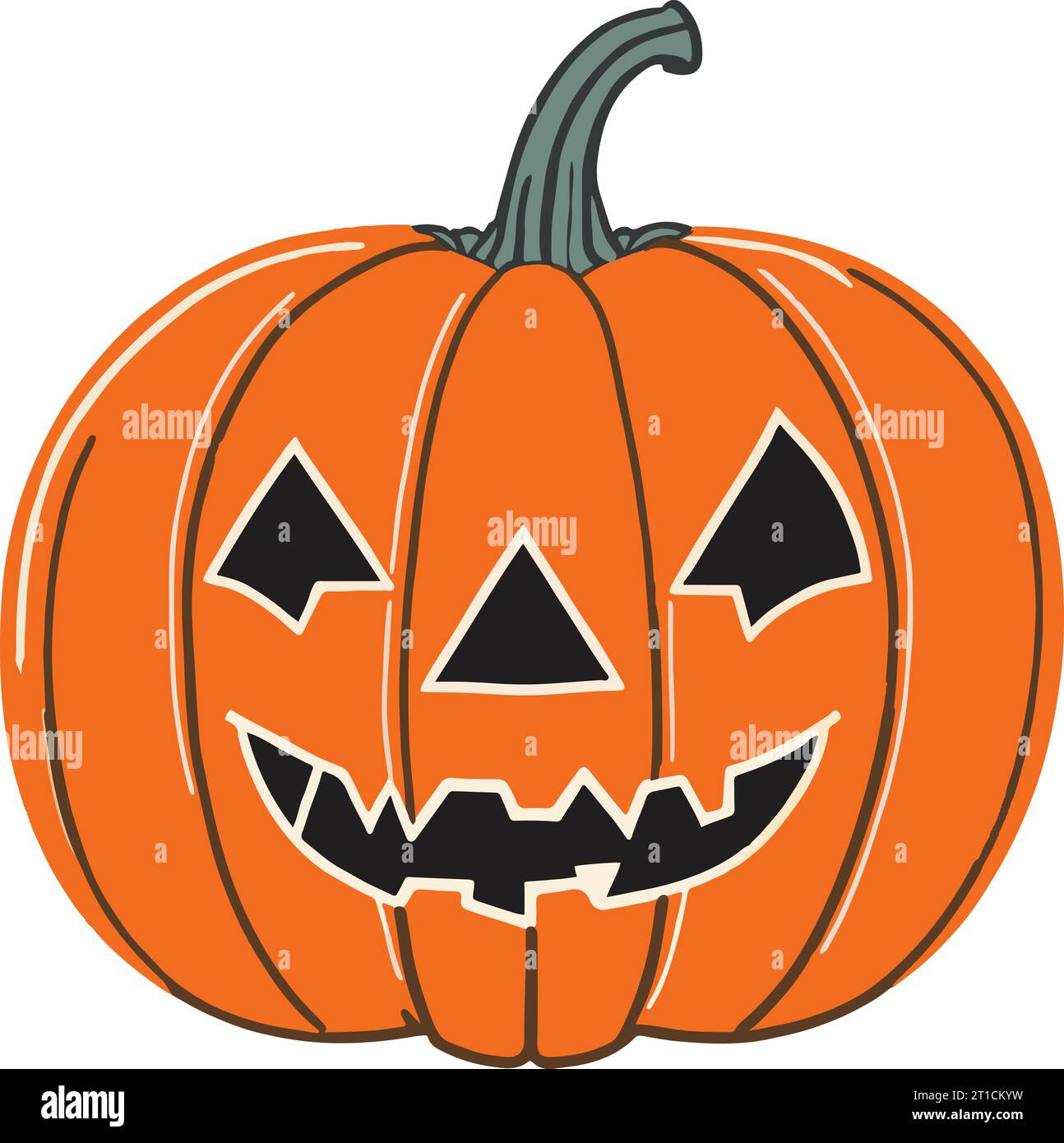Cute Halloween Pumpkin Jack-O-Lantern Illustration Vector Stock Vector ...
