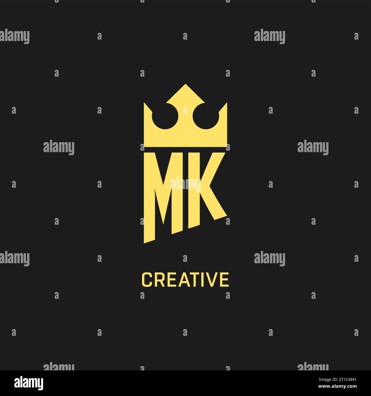 Monogram MK logo shield crown shape, elegant and luxury initial logo style vector graphic Stock ...