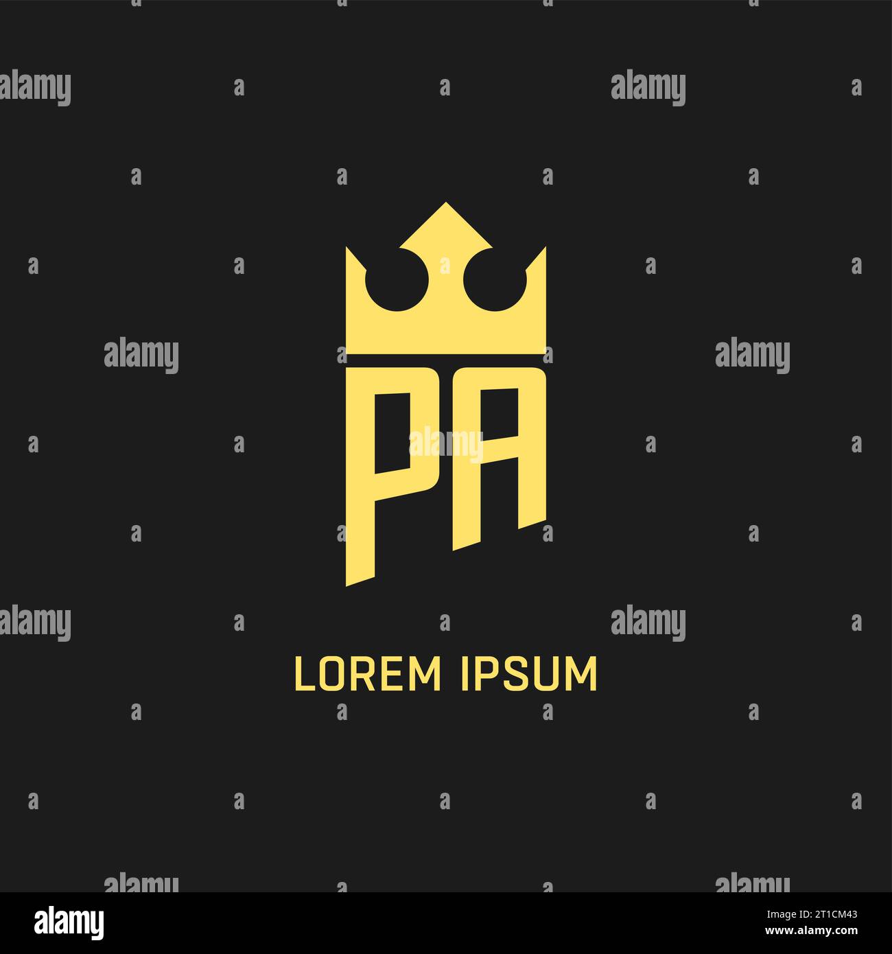 Monogram PA logo shield crown shape, elegant and luxury initial logo ...