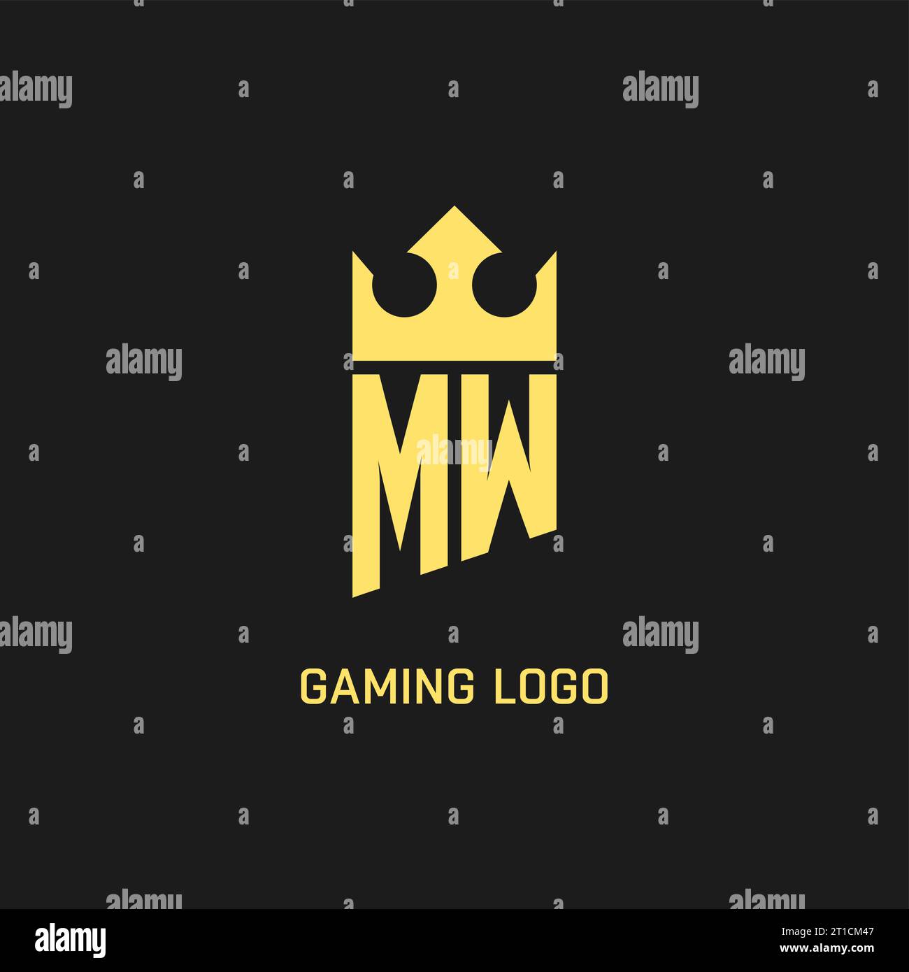 Monogram MW logo shield crown shape, elegant and luxury initial logo ...