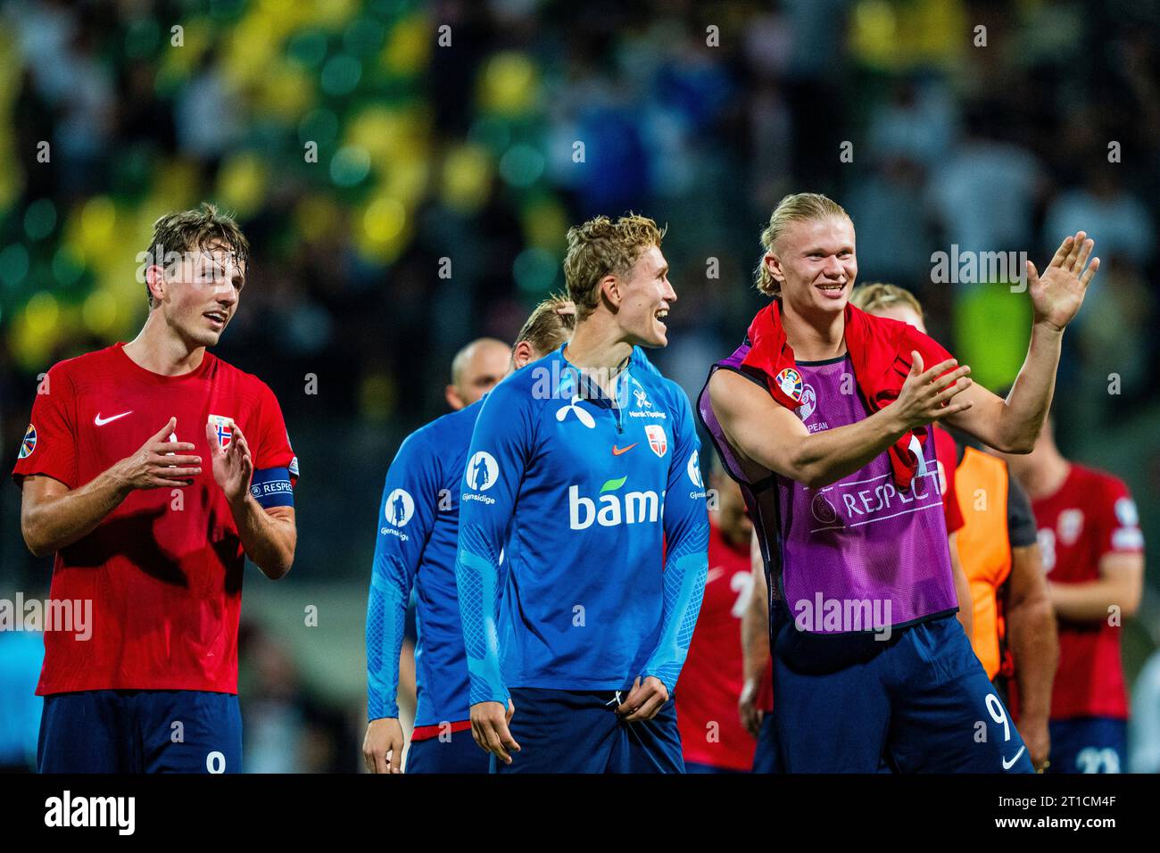 Larnaca, Cyprus 20231012.Sander Berge, Ola Solbakken and Erling Braut ...