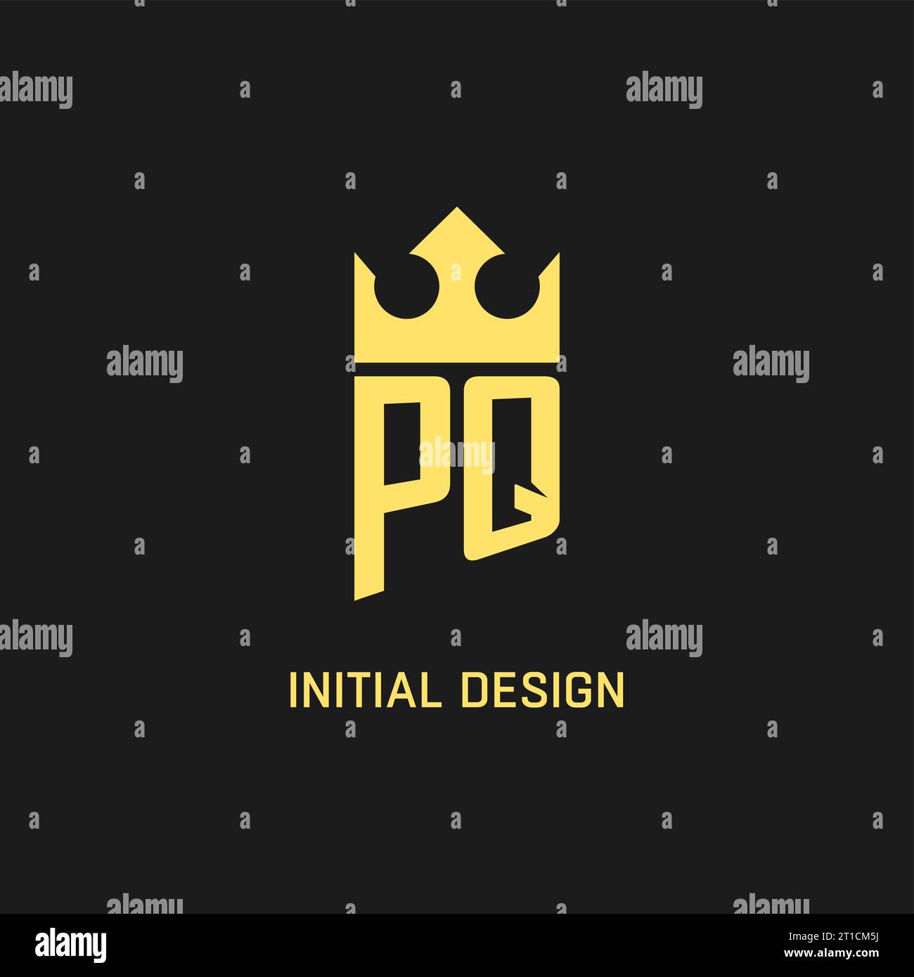 Monogram PQ logo shield crown shape, elegant and luxury initial logo ...