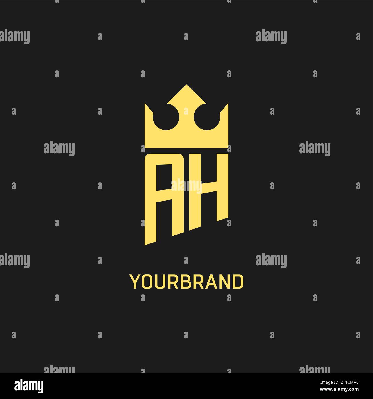 Monogram AH logo shield crown shape, elegant and luxury initial logo style vector graphic Stock ...