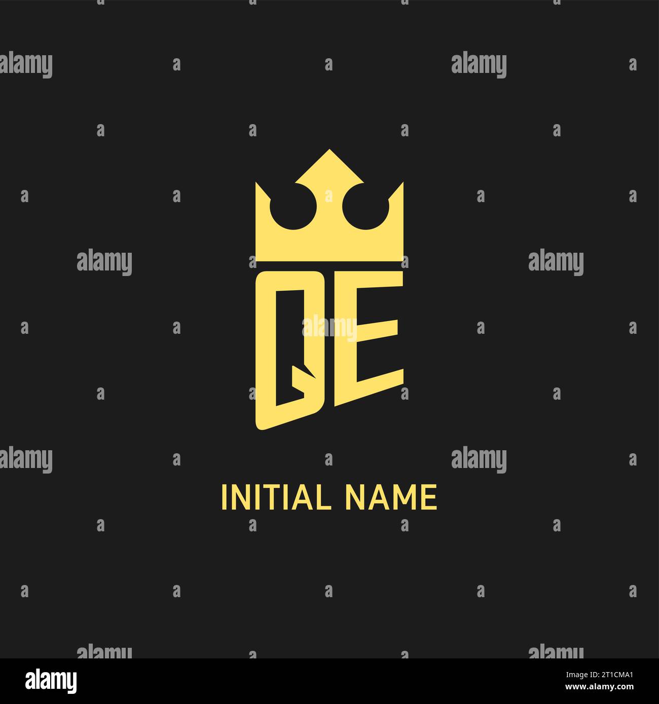 Monogram QE logo shield crown shape, elegant and luxury initial logo ...